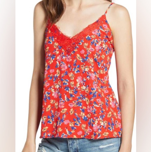 Socialite | Tops | Socialite Lace Trim Floral Camisole | Poshmark